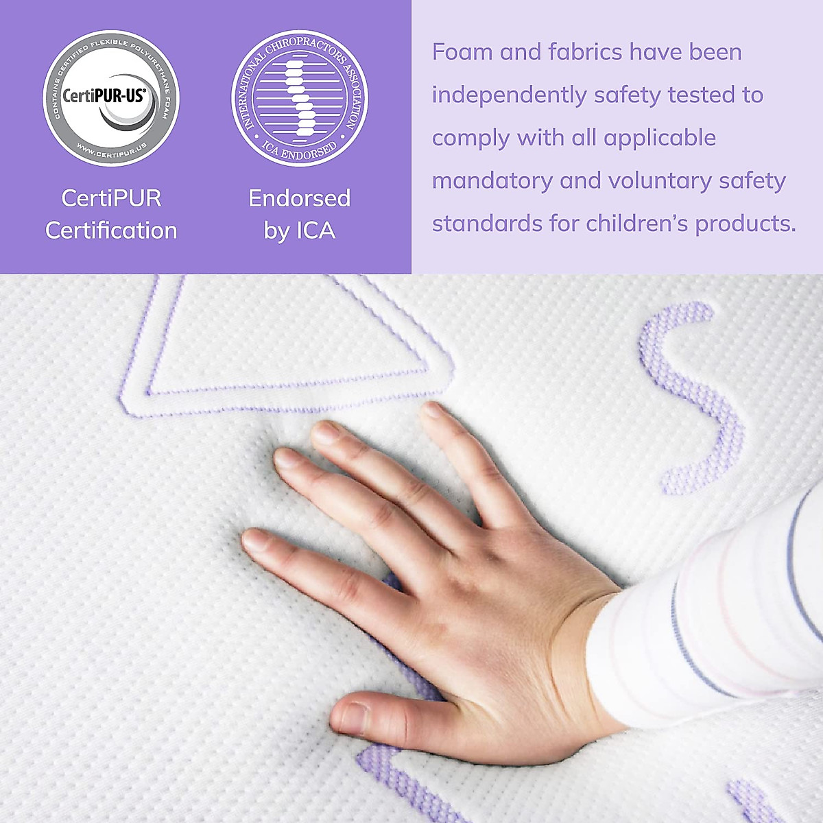 MLILY 7 Inch Twin Mattress for Kids, Memory Foam Bunk Bed Mattress with Mattress Protector in a Box Made in USA CertiPUR-US Certified, Medium Firm Trundle Cooling Gel Mattress, Purple