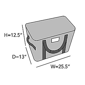 Covermates Keepsakes Treasurekeeper Storage Bag - Carrying Handles, ID Window - Holiday Storage-Red Snowflake