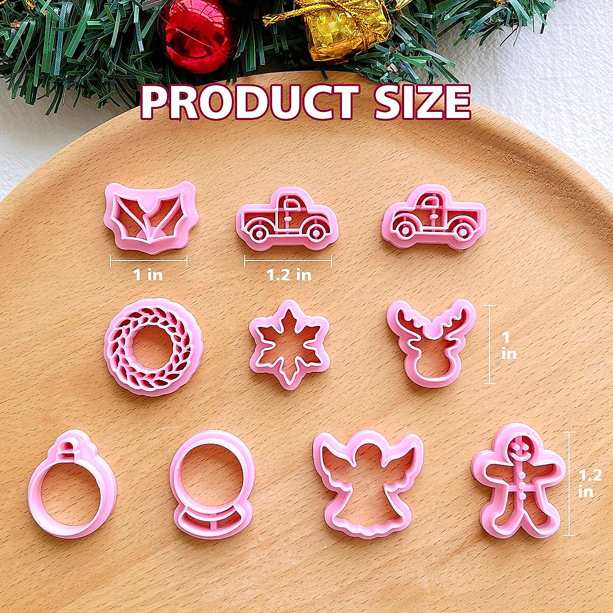 Keoker Christmas Clay Cutters, Christmas Polymer Clay Cutters for Earrings Making, 10 Shapes Christmas Clay Earrings Cutters, Reindeer Clay Cutters (Earrings Clay Cutters 1)