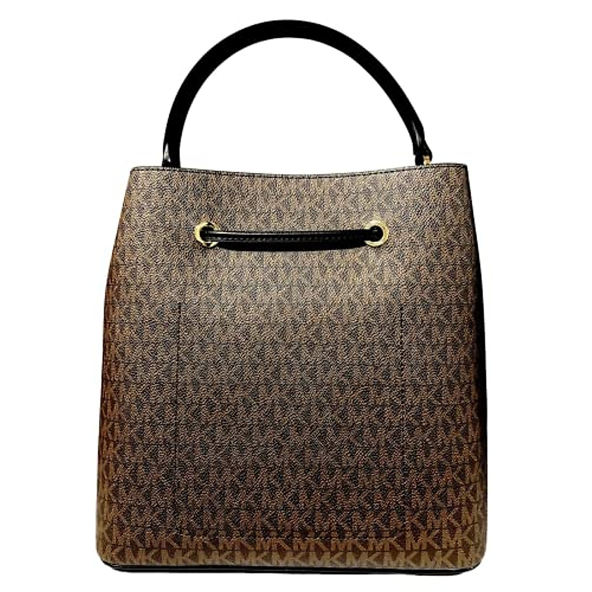 Michael Kors Suri Large Logo Bucket Drawstring Bag MK Brown Black Multi