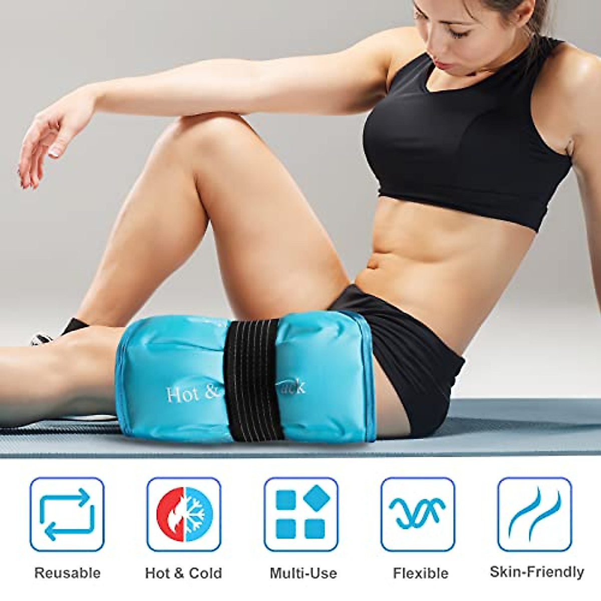 Reusable Ice Packs for Injuries Shoulder - Dual Use Hot & Cold Packs for Pain Relief, Cold Compress Wrap for Relief Tendonitis, Bursitis, Sore Muscles, Bruising, Swelling and Neck Pain