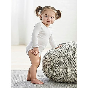 Gerber Unisex Baby Multi-Pack Long-Sleeve Onesies Bodysuit Mitten Cuff Sizes 6-Pack White 24 Months