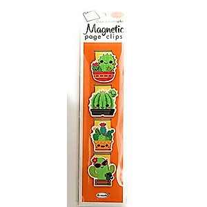 Re-Marks Cute Cactus in Bowls Magnetic Page Clips