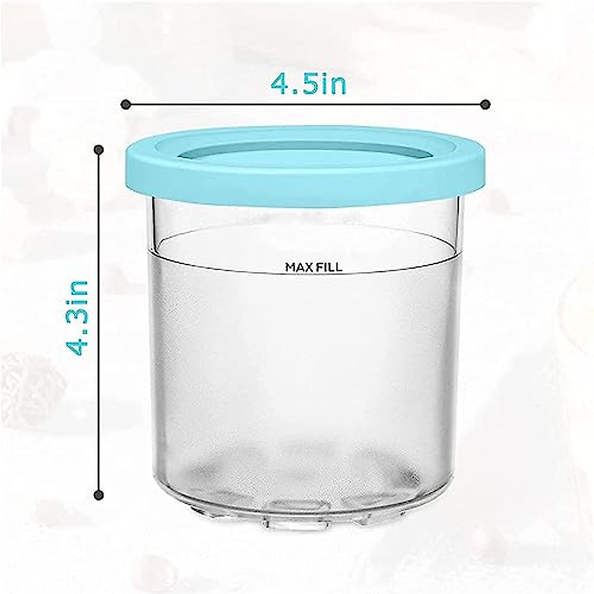 Creami Deluxe Pints, for Ninja Creami Pints 4 Pack, Pint Ice Cream Containers With Lids Dishwasher Safe,Leak Proof Compatible NC301 NC300 NC299AMZ Series Ice Cream Maker