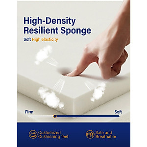 YEFU Adirondack Chair Cushion, Rocking Chair Cushions with Straps, Folding Patio Chair Pad for Indoor and Outdoor, 19.7x18.9x1.5 Inch, Light Brown