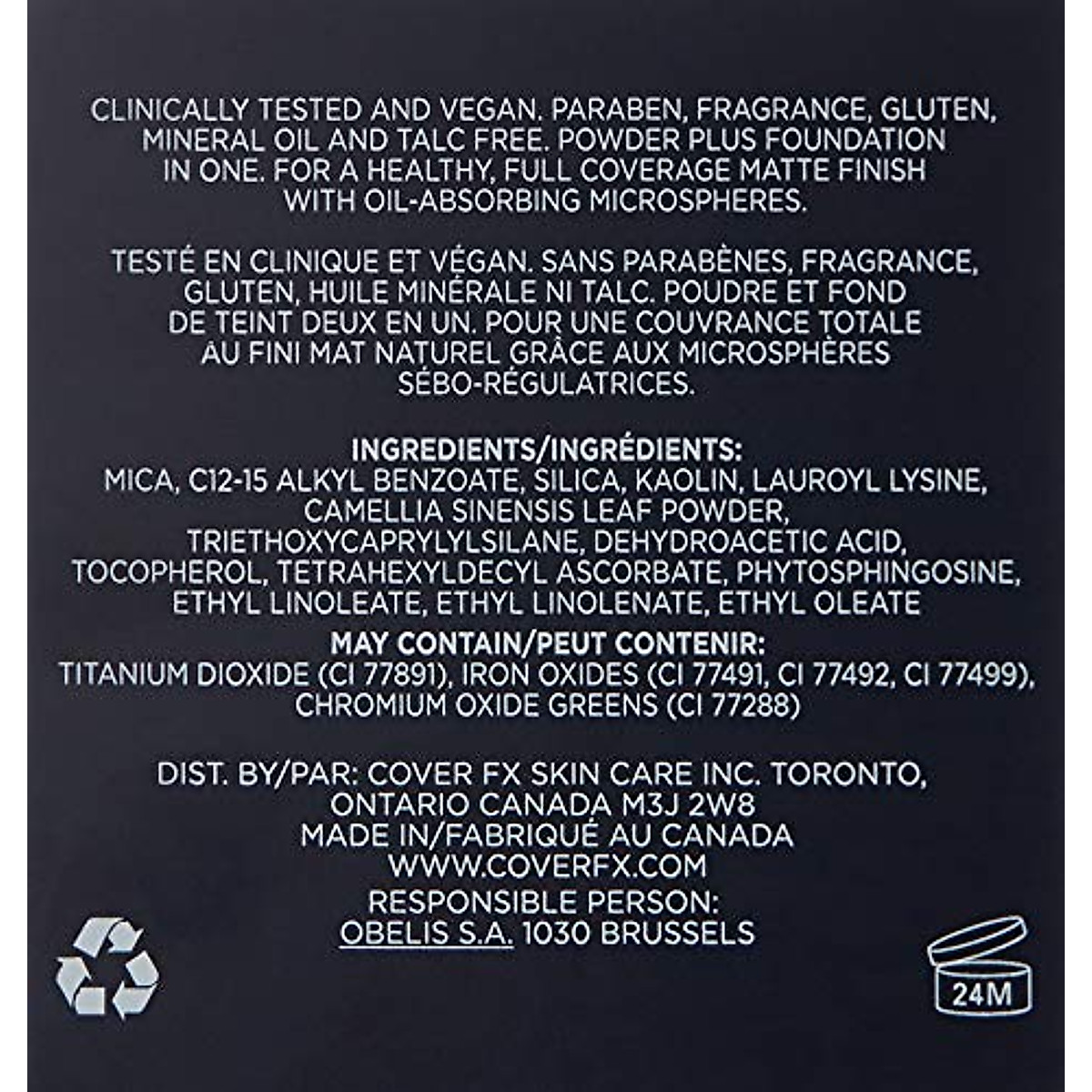 Cover FX Pressed Mineral Foundation: Talc-free Powder Foundation That Provides Buildable Coverage, Weightless Matte finish N110, 0.42 oz.