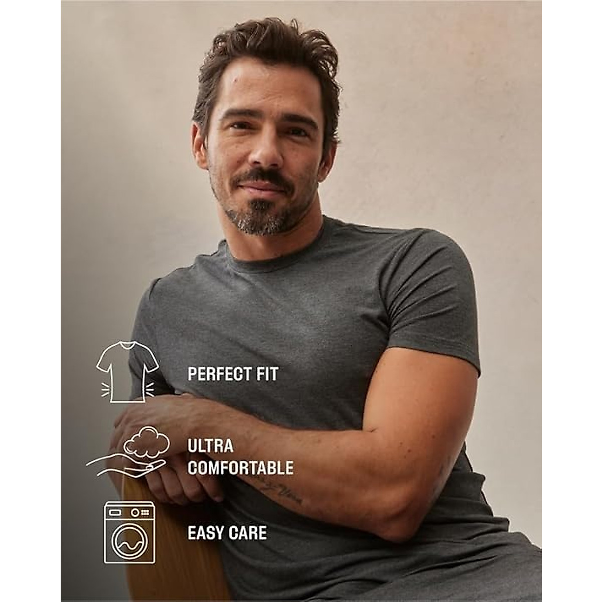 True Classic Mens T-Shirts - Short Sleeve Crew Neck Plain Novelty T Shirt for Men, Pack of 6, Variety, L