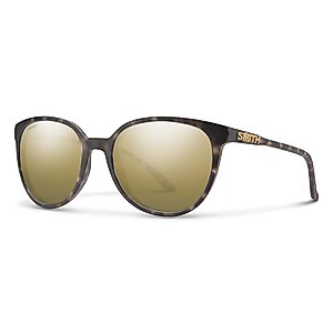 SMITH Cheetah Sunglasses – Performance Sports Active Cat Eye Sunglasses – For Women – Matte Ash Tortoise + Gold Polarized Mirror Lenses