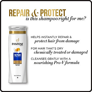 Pantene, Shampoo, Pro-V Repair and Protect for Damaged Hair, 30.4 fl oz, Twin Pack