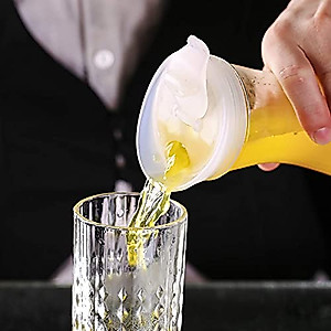 Jucoan 4 Pack 50 oz Plastic Carafe Water Pitcher, Clear Beverage Carafe with Flip Top Lid, Narrow Neck for Iced Tea, Powdered Juice, Cold Brew, Lemonade