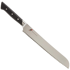 Miyabi Morimoto Edition Bread Knife, 9.5-inch, Black w/Red Accent/Stainless Steel