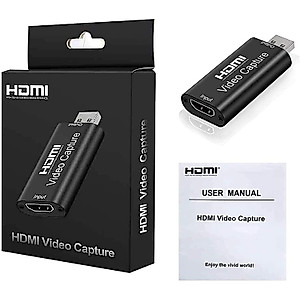 HDMI Video Capture Card, Upgraded 1080p 60fps Capture Card, Cam Link Card Audio Capture Adapter HDMI to USB 2.0 for Gaming, Live Broadcasting, Nintendo Switch, PS3/4, Xbox