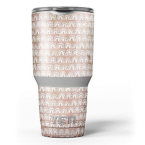 Design Skinz Black and Brown Grunge Surface with White Semi-Circles - Skin Decal Vinyl Wrap Kit Compatible with The Yeti Rambler Cooler Tumbler Cups