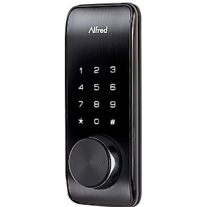 Alfred DB2-B Smart Door Lock Deadbolt Touchscreen Keypad, Pin Code + Key Entry + Bluetooth, Up to 20 Pin Codes (Black)