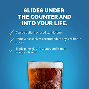 NewAir Beverage Refrigerator Cooler with 96 Can Capacity - Built-in Mini Bar Beer Fridge for Bedroom, Dorm, Office - Small Refrigerator Cools to 34F Perfect For Beer, Soda, And Drinks