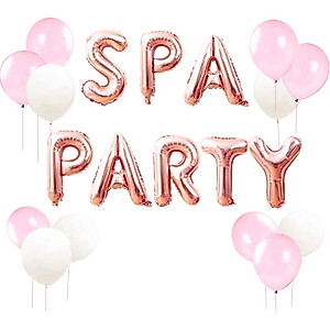 LaVenty 13 PCS Spa Party Balloons Spa Party Decoration Nail Polish Banner Spa Party Banner Spa Theme Birthday Party Salon Party Decoration Makeup Party Decoration