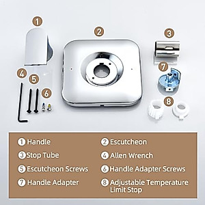 Replacement for Moen T2471 Genta LX Posi-Temp Valve Shower Trim Kit, Shower Lever Handle, Chrome