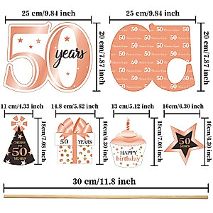 Blulu Birthday Centerpieces for Tables Birthday Decorations Set Birthday Party Sticks Table Cake Toppers Anniversary Party Decorations for Women