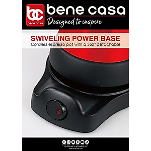 Bene Casa - Electric Espresso Maker 1-3 Cup Red, Cafetera Electrica Roja de 3 Tasa Model BC-95514.