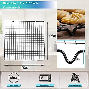 Lemengtree Cooling Racks,Baking Rack Tray Non-Stick Pan Stainless Steel Cake Cooling Wire Roasting Rack for Biscuit Pizza Bread Cake Baking(2pack-11.02 inch)