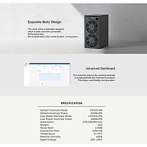 New Goldshell KD Box II Kadena KDA ASIC Miner Dual Mode 5TH/s 400W or 3.5TH/s 260W with 110V-240V 750W PSU and Cord(KD Box II)