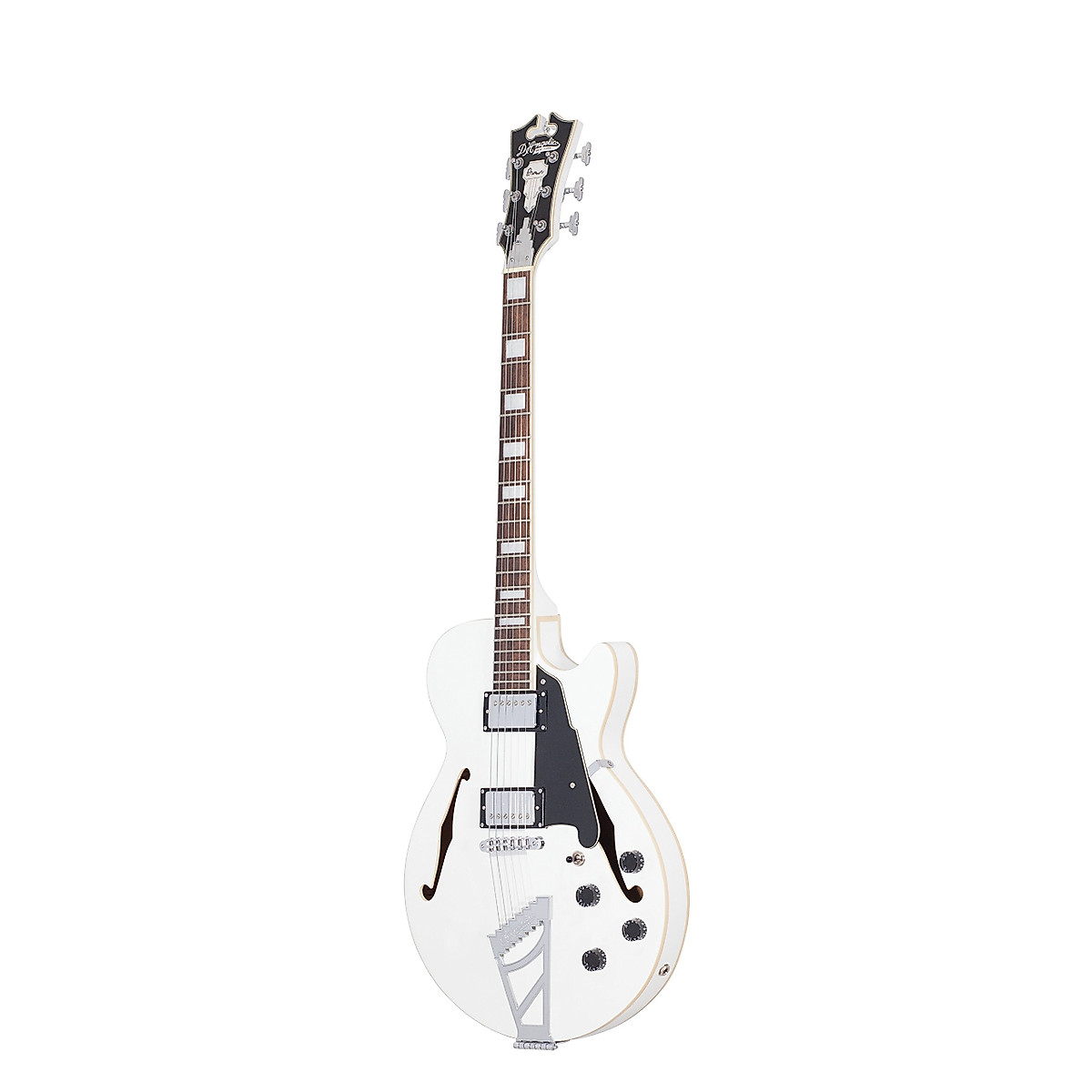 D'Angelico Premier SS Semi-Hollow Electric Guitar w/ Stairstep Tailpiece - White