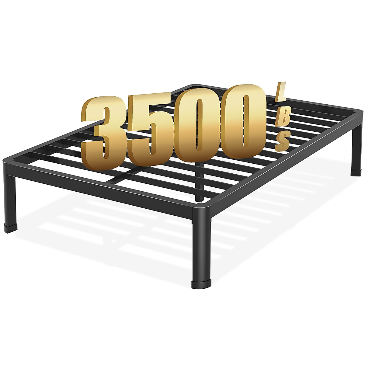 Yitong Angel California King Bed Frame with Round Corner Edge Legs, 14 Inch Tall 3500 lbs Heavy Duty Metal Platform Bed Frame California King Size, No Box Spring Needed/Noise Free/Non-Slip