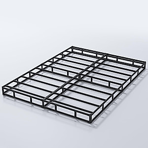 ALDRICH 5 Inch Heavy Duty Metal Box Spring Mattress Foundation 3000lbs Max Weight Capacity/Non-Slip/No Noise/Easy Assembly/Easy Clean Cover,Queen
