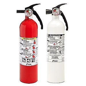 Kidde Kitchen Fire Extinguishers for Home & Office Use, 2 Pack: One 1-A:10-B:C and One Specialty Kitchen Extinguisher, Wall Mount & Strap Brackets Included