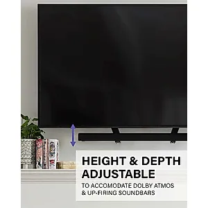 Sanus Universal Soundbar TV Mount Kit for Mounting Soundbars Under TV - Fits Most Sound Bars Up to 15 Lbs - Easy Install & Full Motion Capability - SOA-SBM2