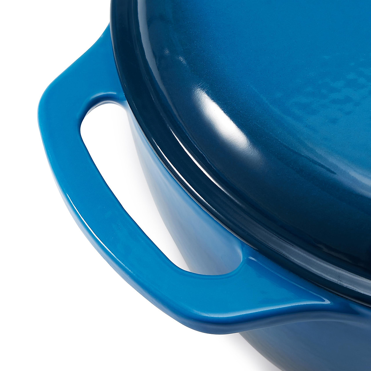 Amazon Basics Enameled Cast Iron Covered Dutch Oven, 6-Quart, Blue