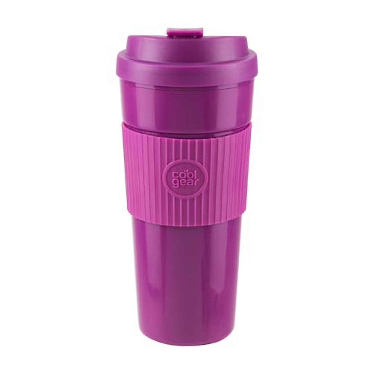 COOL GEAR 3-Pack Eco 2 Go Coffee Mug with Protective Removable Band | Dishwasher Safe, Spillproof, Double-Wall Insulated Travel Mug for Coffee, Tea, and More | Variety Pack