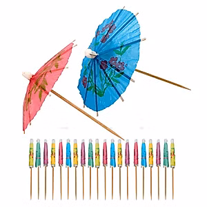OGGI Cocktail Umbrellas for Drinks 20 pcs - Drink Umbrellas Cocktail Picks, Paper Drink Umbrellas, Mini Drink Umbrellas Toothpicks for Cocktails, 4.25" / 11cm