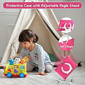 SGIN Kids Tablet, 10 Inch Tablet for Kids, 2GB+32GB Android 12 Kids Tablets with Case, WiFi, Parental Control APP, Dual Camera, Educational Games，iWawa Pre Installed (Pink)