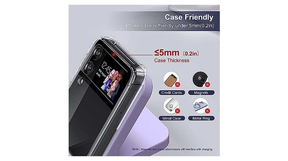 Galaxy Z Flip Wireless Charger - 15W Fast Charge & Portable Stand