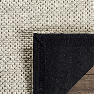 SAFAVIEH Natura Collection Area Rug - 6' x 9', Ivory, Handmade Solid Wool, Ideal for High Traffic Areas in Living Room, Bedroom (NAT801A)