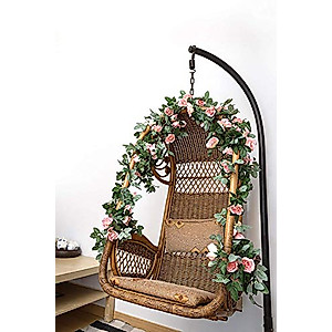 Yebazy 4PCS(30FT) Fake Rose Vine Garland Plants for Hotel Home Party Garden Craft Art Decor……