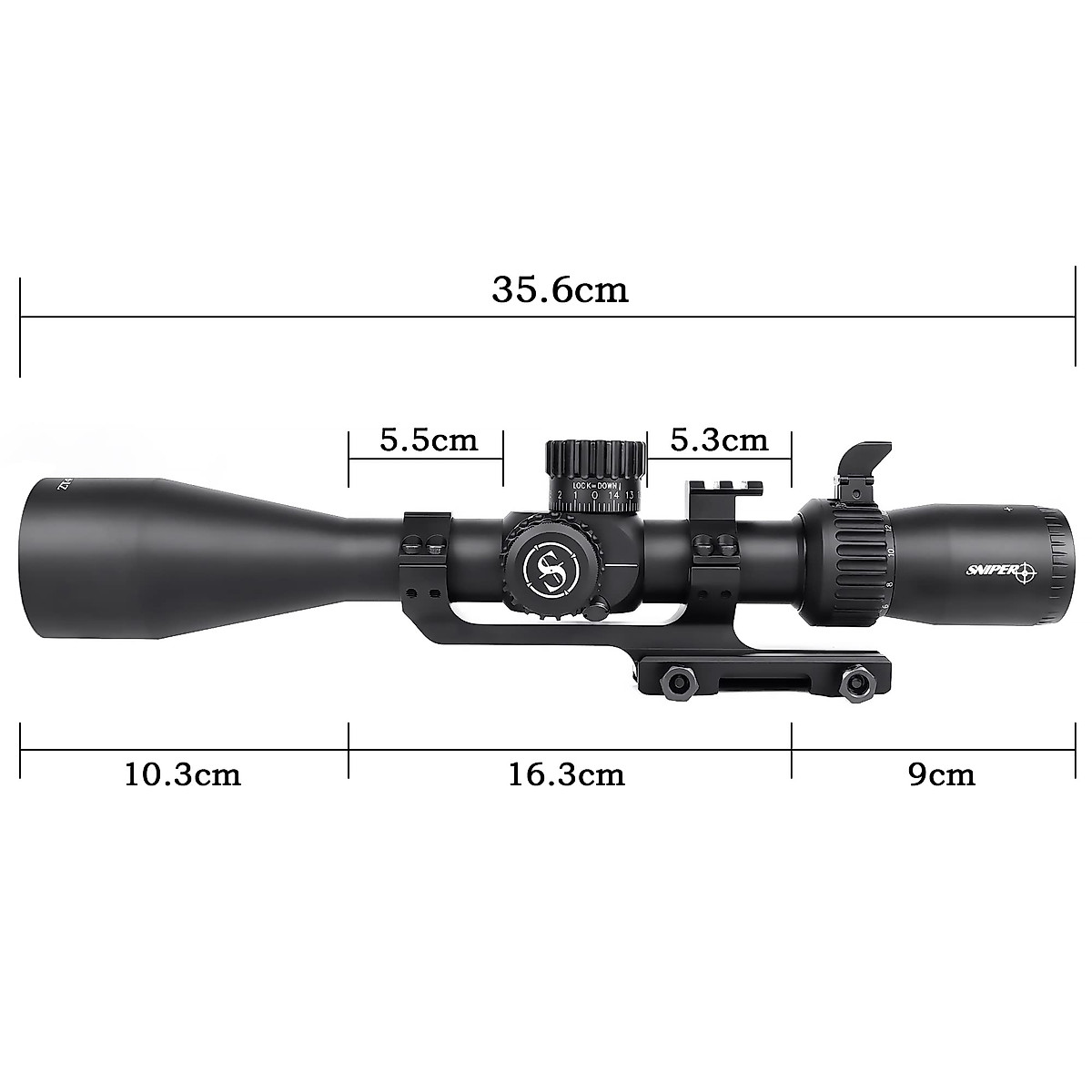 Sniper ZT4.5-18X44FFP Rifle Scope 30mm Tube Glass Etched Reticle Red Green Illuminated Includes Scope Rings