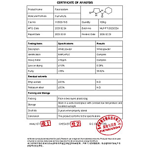 Akersunder Fasoracetam Powder, Purity 99+%, 25 Grams, 100mg Scoop Inside