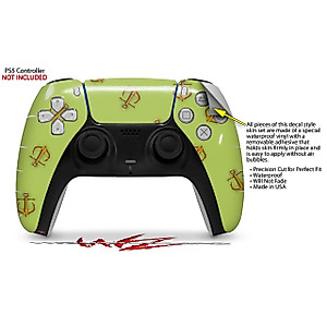 WraptorSkinz Skin Wrap compatible with Sony PS5 DualSense Controller Anchors Away Sage Green (CONTROLLER NOT INCLUDED)