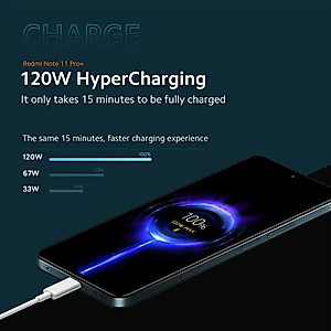 Xiaomi Redmi Note 11 Pro+ Plus 5G + 4G 128GB + 8GB Unlocked 6.67" 108MP Night Mode (Not Verizon Sprint Boost Cricket Metro At&T) + (w/Fast Car 51W Charger Bundle) (Purple)