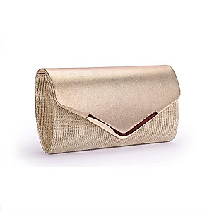 ERIJUNOR E728 Clutch Purse For Women Classic Evening Envelope Bags Shining Party Bridal Prom Crossbody Handbag Champagne