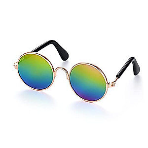 Avaner Dog Costume Set, Cat Sunglasses Set, Pet Glasses, Dog Gold Chain for Cat and Small Dog (3 Pcs)