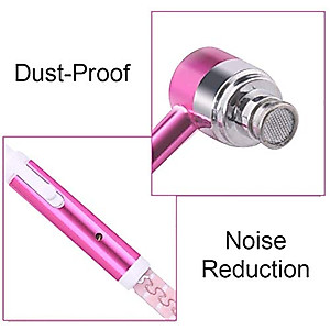 SPRINT4DEALS Luminous Zip Earphones Glow in The Dark Zipper Headphones Light up Wired Earbud Stereo Earphones for Mobile Phones Tablet (Pink)
