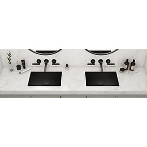 Ruvati 16 x 11 inch Gunmetal Black Undermount Bathroom Sink Stainless Steel - RVH6107BL