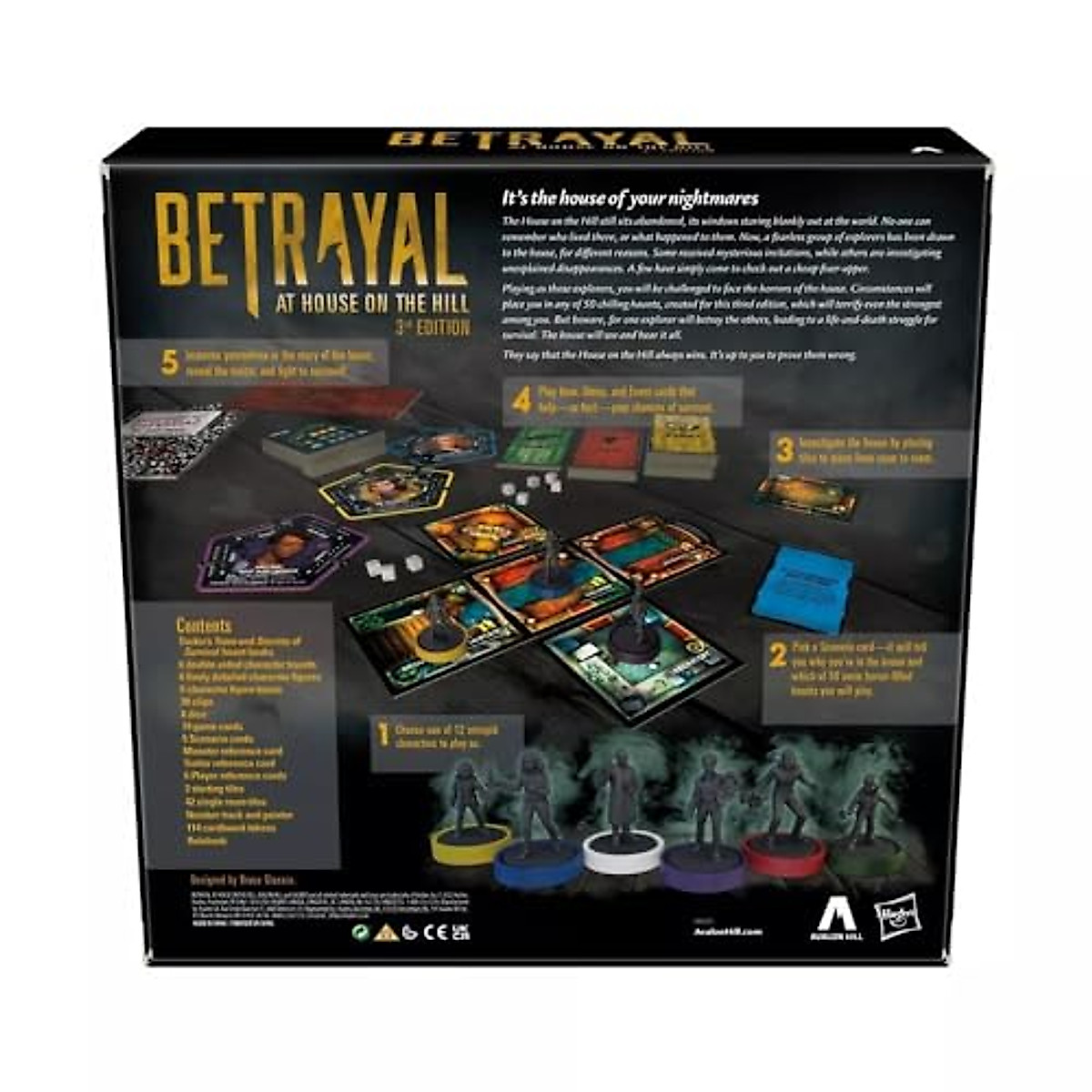 Avalon Hill Hasbro Gaming Betrayal at The House on The Hill 3rd Edition Cooperative Board Game,Ages 12 and Up,3-6 Players,50 Chilling Scenarios