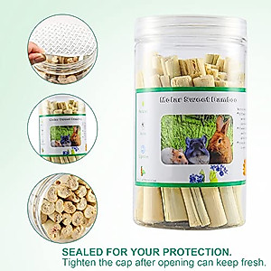 Small Pet 0.66lb Bunny Molar Toys, Sweet Bamboo Sticks Chew Snacks, Natural Snacks Teeth Grinding for Bunnies Chinchillas Hamsters Guinea Pigs and Other Small Pets 300g