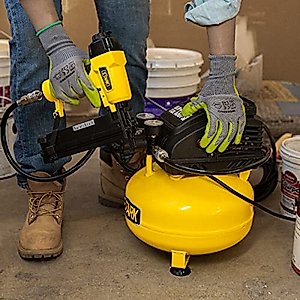 Stark 3 Gallon Pancake Electric Oil-Less Air Compressor and 18-Gauge Brad Nailer W/Air Hose, 135 PSI (Combo Kit)