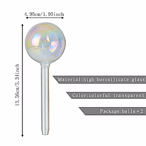 zHzHGuo 3Pcs Small Watering Globes Colorful Small Plant Watering Globes Plant Watering Globes Hand Blown Glass Indoor Plant Watering Globes