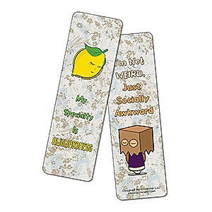 Creanoso Funny Socially Awkward Bookmarks (12-Pack) - Stocking Stuffers Funny Gift Ideas for Adults, Teens, Friends